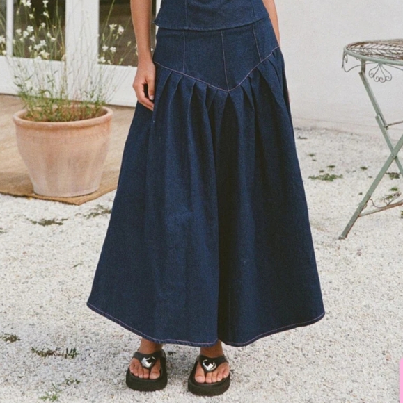 Katharina Lou | Skirts | Katharina Lou Klou Denim Denim Maxi Skirt In ...